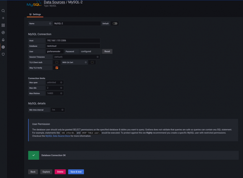 How to connect Grafana to a remote MySQL database - Nasni Consultants How to connect Grafana to a remote MySQL database - Nasni Consultants